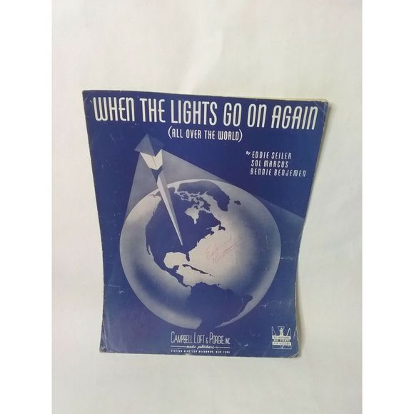 Vintage | Other | Vintage 942when The Lights Go On Again Wwii Piano ...